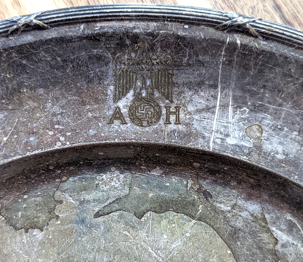 Third reich Adolf hitler AH monogram silverware LARGE TRAY from the ...