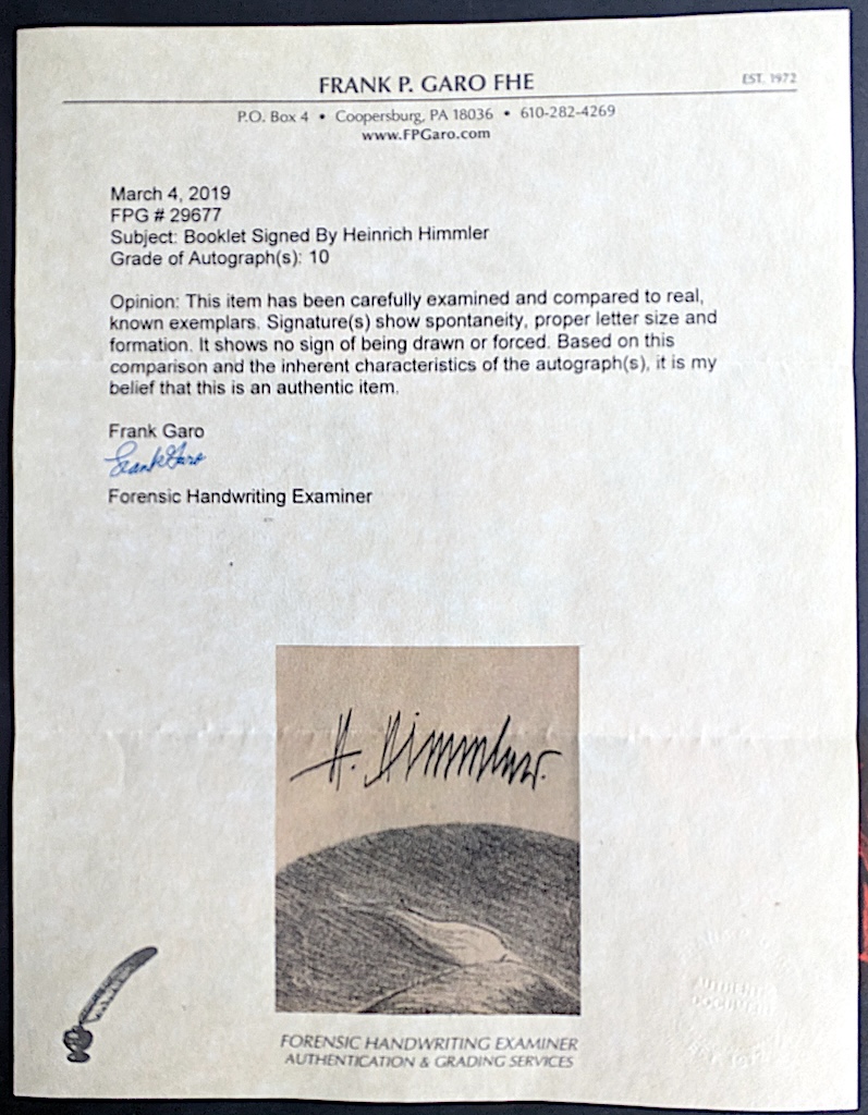 CREATION OF THE WAFFEN SS by HIMMLER - large BOOK with ORIGINAL ...