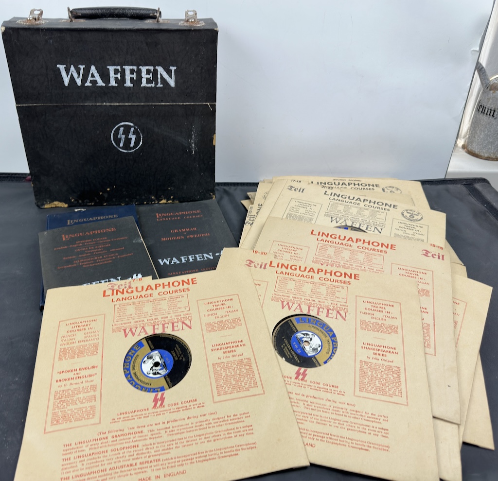 huge set of WAFFEN SS Lazarett scholl RECORDS with 3 SS books in case