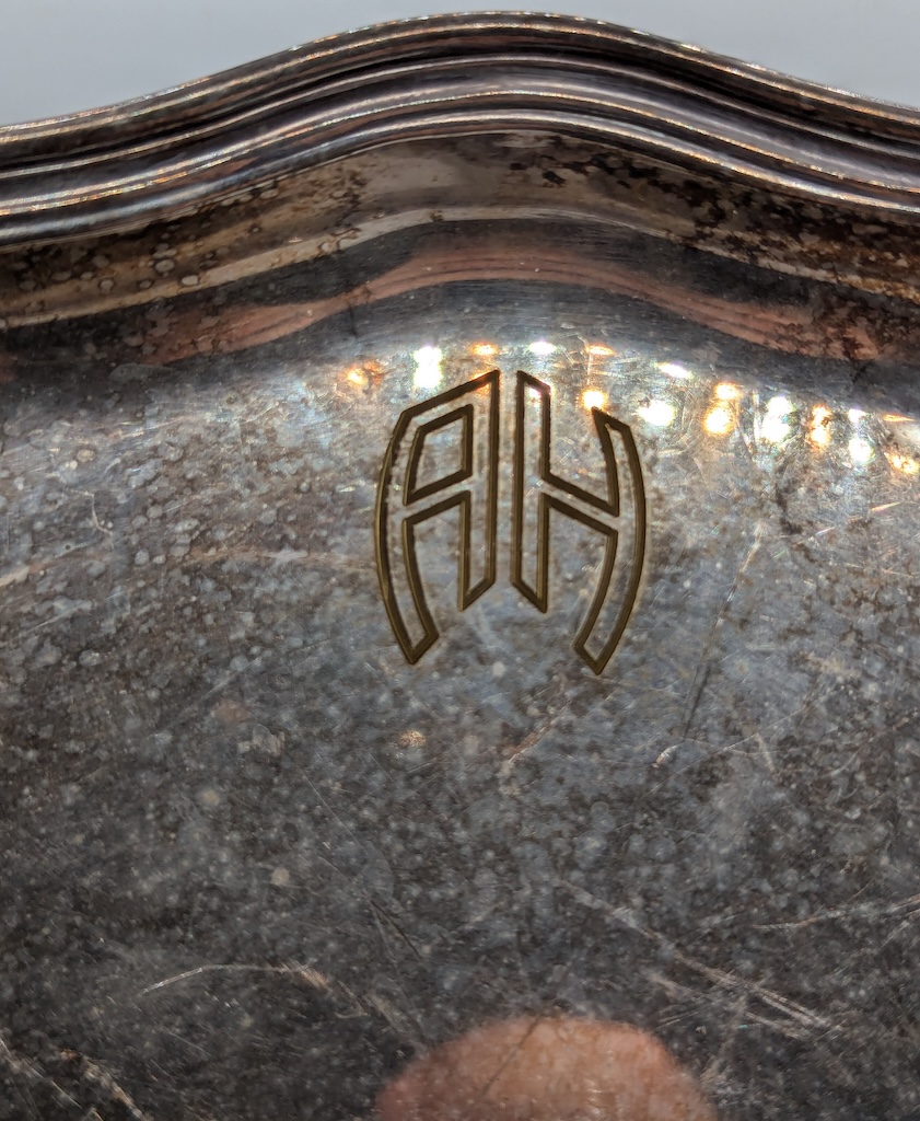 Third reich Adolf hitler AH monogram silverware large TRAY from the ...
