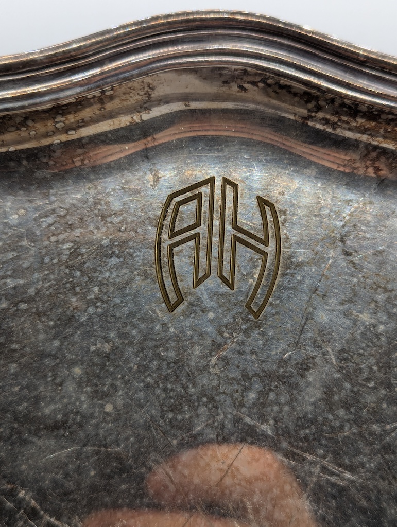 Third reich Adolf hitler AH monogram silverware large TRAY from the ...