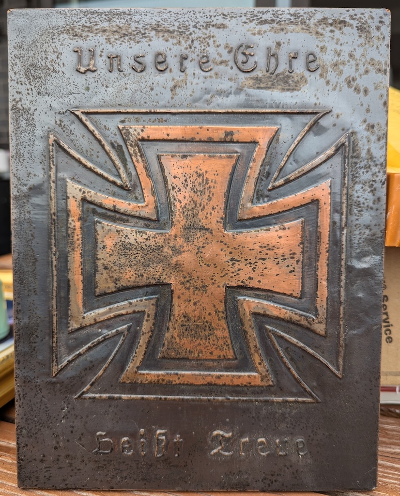 WW2 German Nazi nice IRON CROSS commemorative wall frame