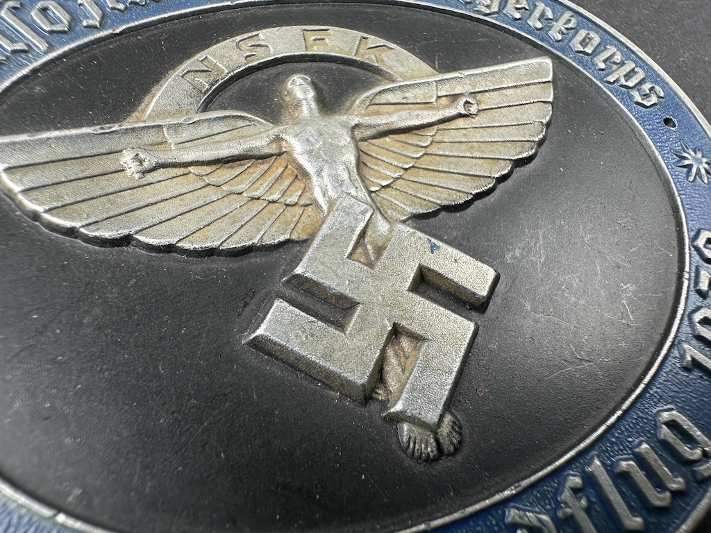 WW2 German Nazi NSFK badge plate 1938 award deustchlandflug