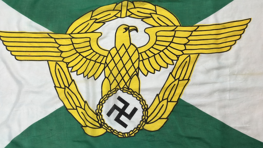 WW2 GERMAN NAZI POLICE POLIZEI DOUBLE SIDE LARGE FLAG GESTAPO WAFFEN SS