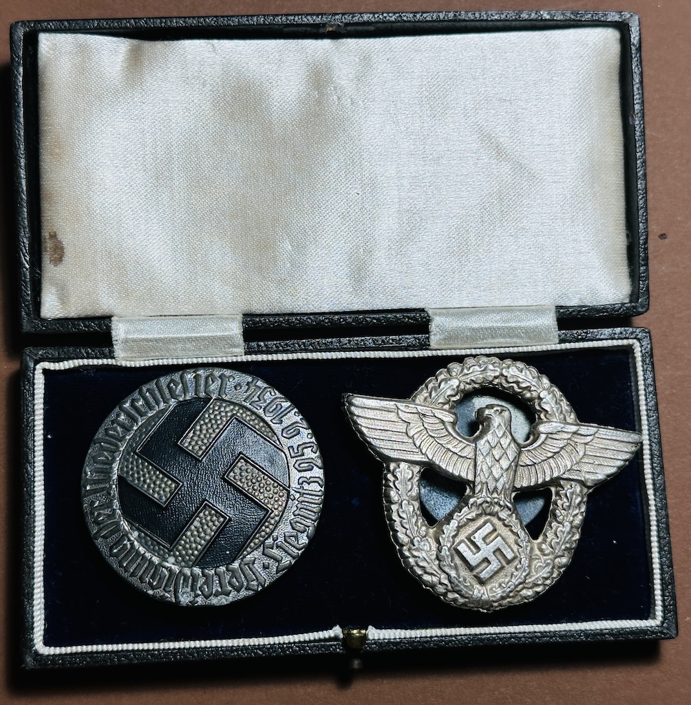 WW2 German Nazi SCARCE 2 Gestapo SS police polizei badge in original ...