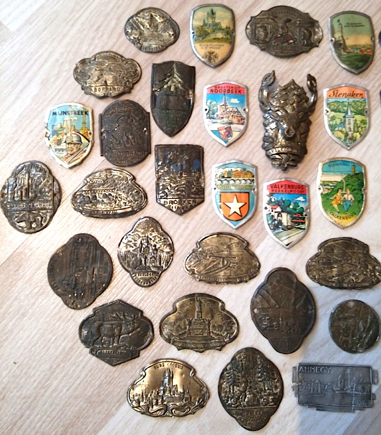 WW2 german Nazi Third Reich lot of 43 old small city plates tiny tinies