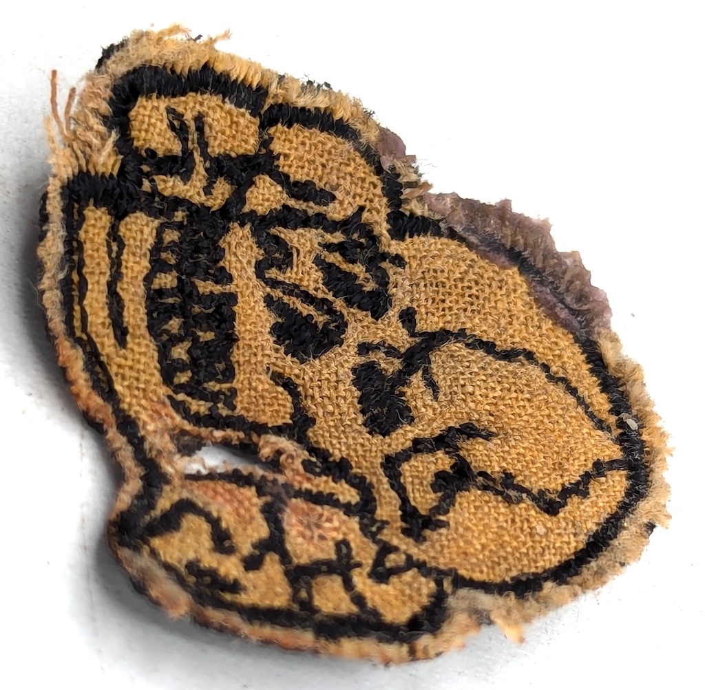 WW2 German Nazi WAFFEN SS TOTENKOPF cloth patch skull cap removed ...