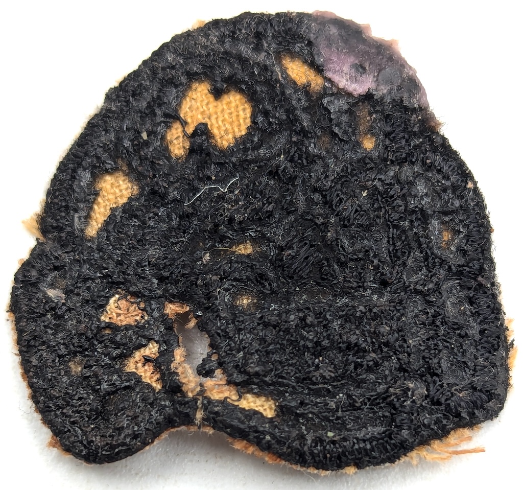 WW2 German Nazi WAFFEN SS TOTENKOPF cloth patch skull cap removed ...