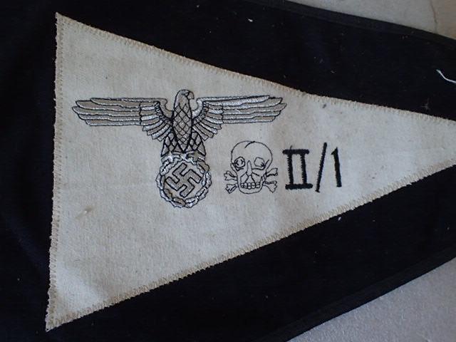 WW2 German Nazi Waffen SS totenkopf skull pennant flag with Wiking division