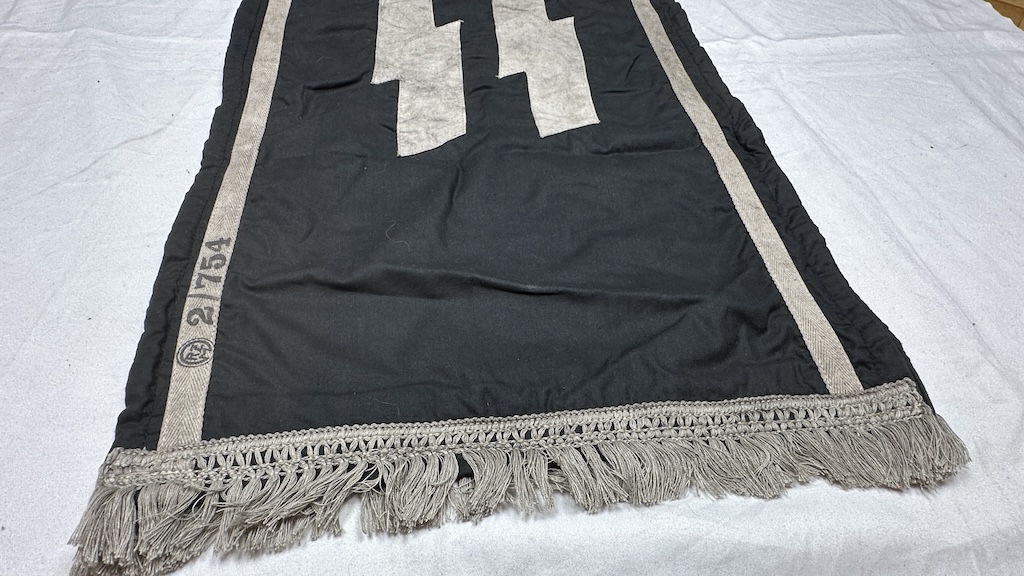 WW2 German Nazi WAFFEN SS wall RZM large one side banner FLAG stamped ...