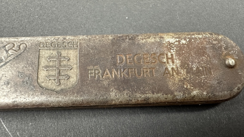 WW2 Holocaust DEGESCH canister opener Zyklon B poison maker company
