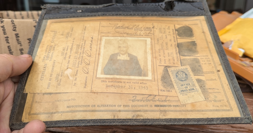 WW2 USA CIVILIAN DEFENCE COUNCIL identification papers set with photo ...