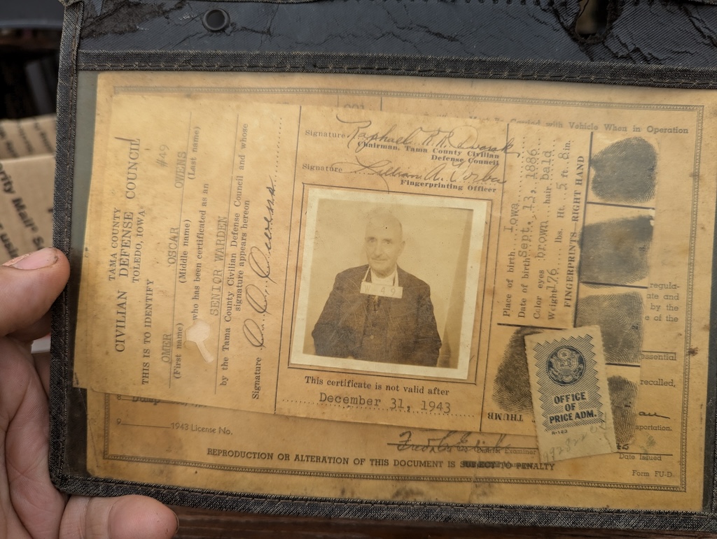 WW2 USA CIVILIAN DEFENCE COUNCIL identification papers set with photo ...