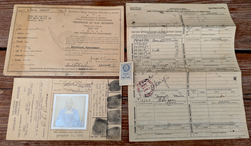 WW2 USA CIVILIAN DEFENCE COUNCIL identification papers set with photo ...