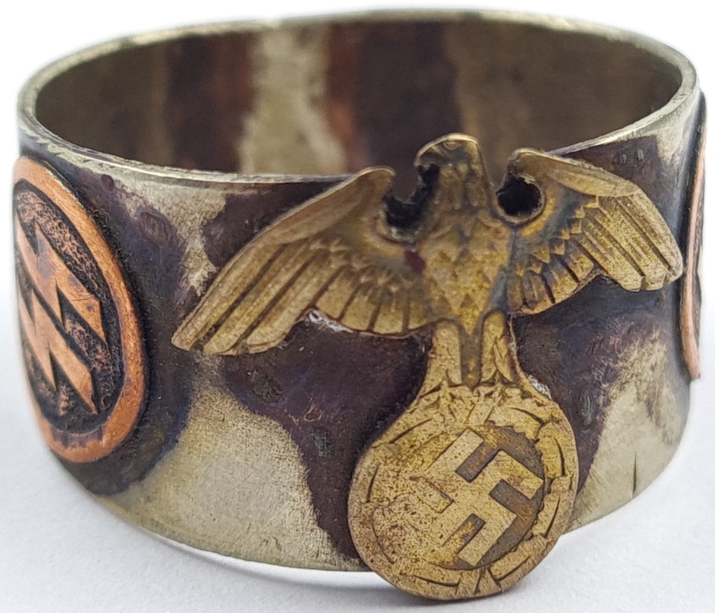 WW2 German nazi WAFFEN SS custom kantine RING MARKED 1939 third reich ...