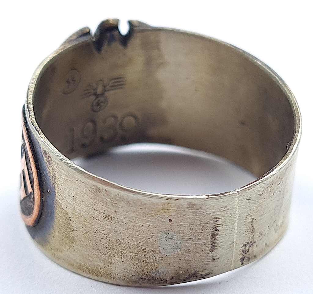 WW2 German nazi WAFFEN SS custom kantine RING MARKED 1939 third reich ...