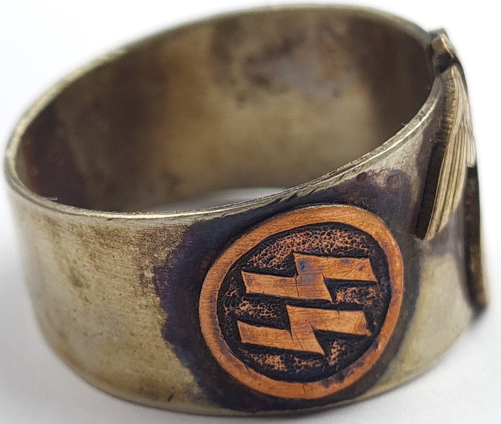 WW2 German nazi WAFFEN SS custom kantine RING MARKED 1939 third reich ...