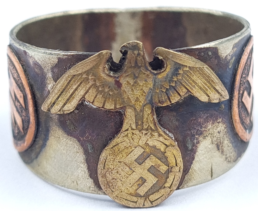 WW2 German nazi WAFFEN SS custom kantine RING MARKED 1939 third reich ...