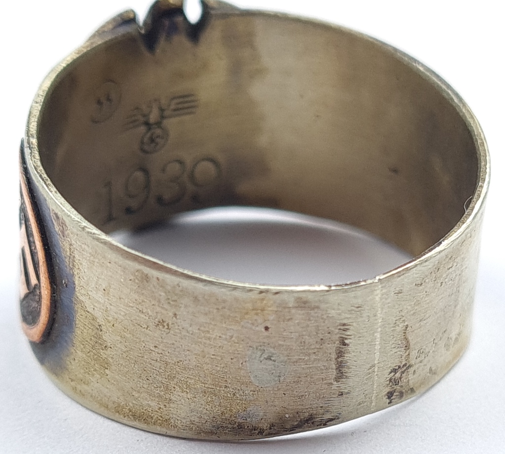 WW2 German nazi WAFFEN SS custom kantine RING MARKED 1939 third reich ...