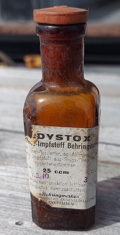 WW2 German Nazi medical injection empty bottle DYSTOX Third Reich ...