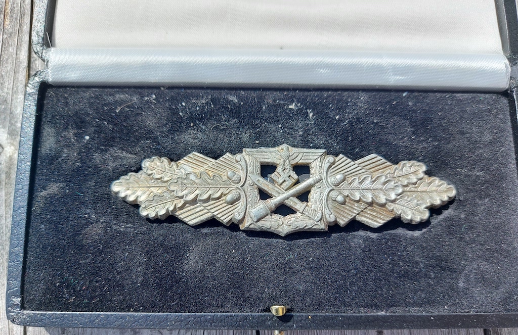 WW2 German Nazi RARE CLOSE COMBAT CLASP in silver badge award unmarked ...