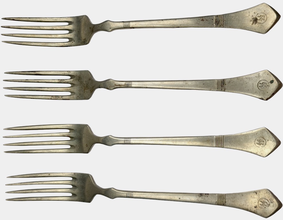WW2 German Nazi WAFFEN SS silverware cutlery fork marked SS runes ...