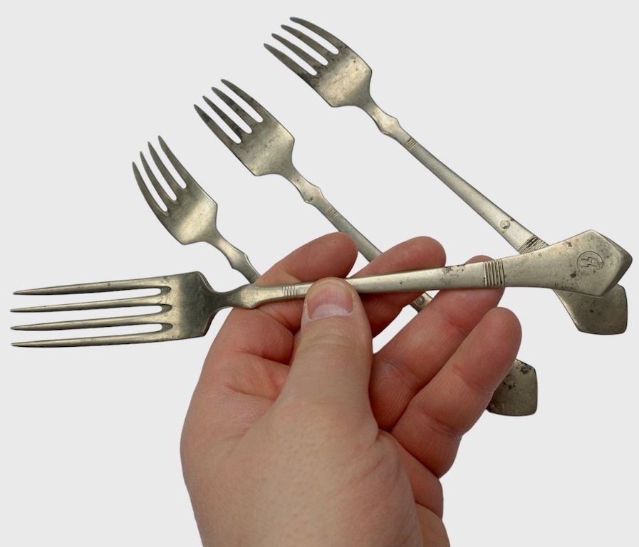 WW2 German Nazi WAFFEN SS silverware cutlery fork marked SS runes ...