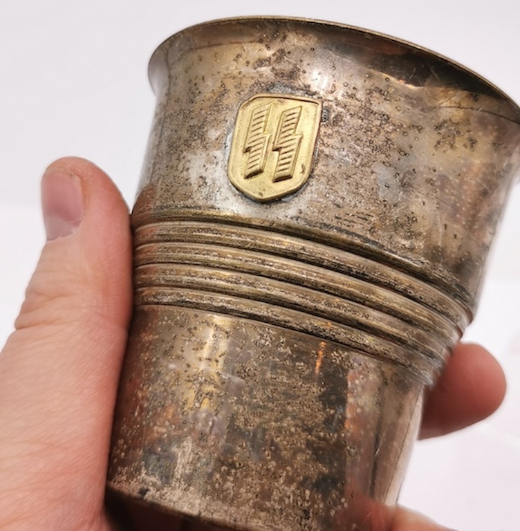 WW2 German Nazi WAFFEN SS silverware vodka cup relic found by RZM