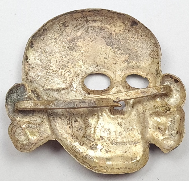 WW2 German Nazi WAFFEN SS Totenkopf skull metal insignia for visor cap ...