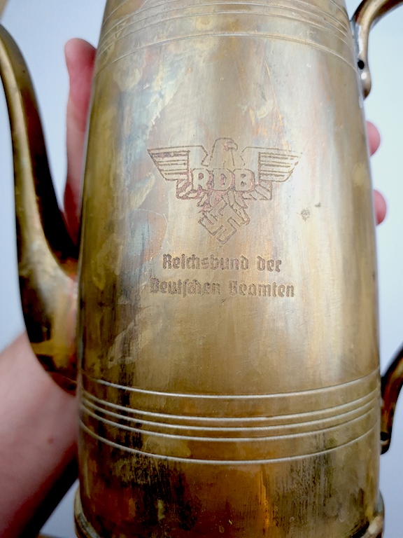WW2 german Nazi wehrmacht silverware coffe pot large bronze with ...