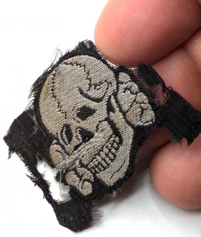 WAFFEN SS TOTENKOPF cloth SKULL insigna for M43 Overseas SS caps SCARCE