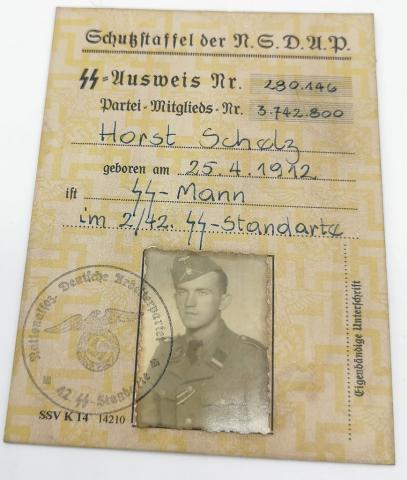 WW2 german Nazi early Waffen SS ID ausweis stamped Himmler signature ...