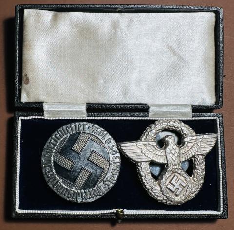 WW2 German Nazi SCARCE 2 Gestapo SS police polizei badge in original ...