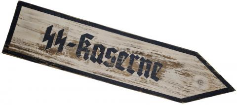 WW2 German Nazi WAFFEN SS Kaserne Kantine wooden sign