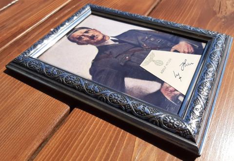 WW2 GERMAN NAZI ORIGINAL SIGNATURE OF ADOLF HITLER IN A FRAME WITH COA ...