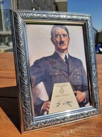 WW2 GERMAN NAZI ORIGINAL SIGNATURE OF ADOLF HITLER IN A FRAME WITH COA ...
