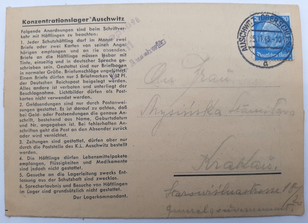 WW2 GERMAN NAZI HOLOCAUST CONCENTRATION CAMP AUSCHWITZ LETTER FROM AN ...