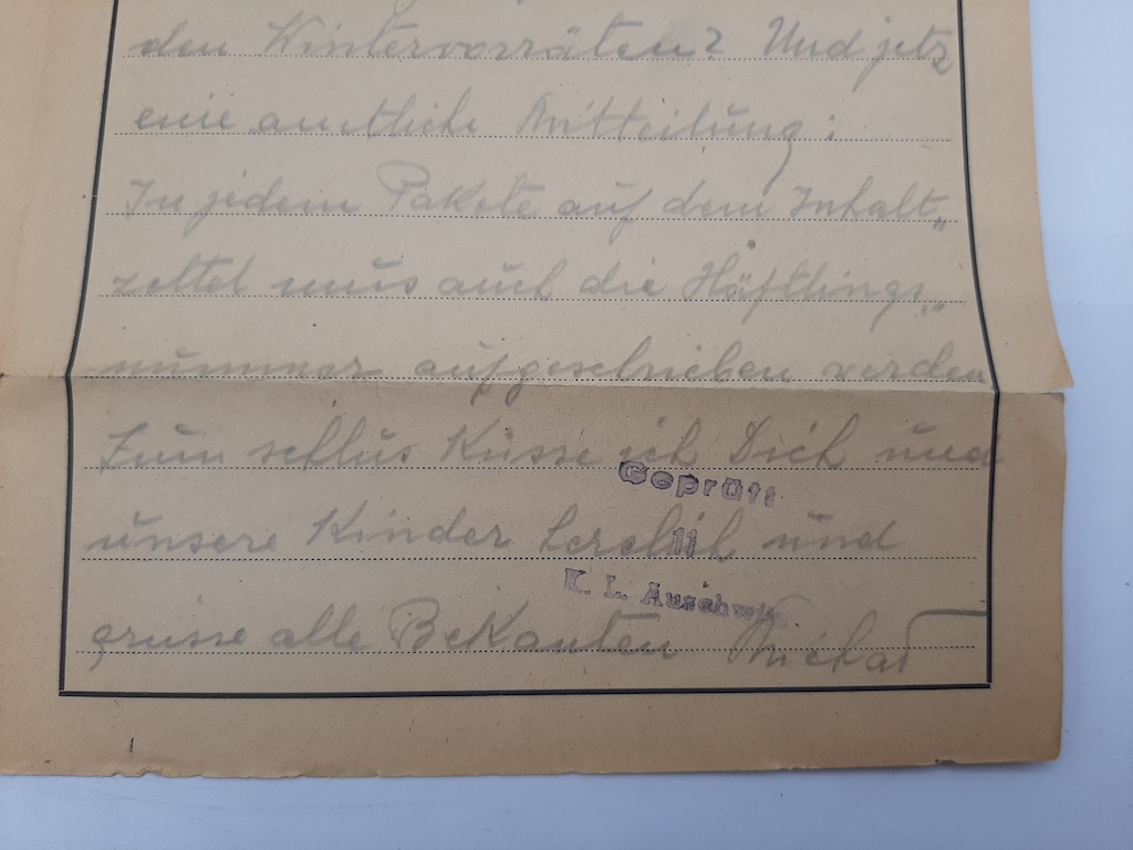 WW2 GERMAN NAZI HOLOCAUST CONCENTRATION CAMP AUSCHWITZ LETTER FROM AN ...