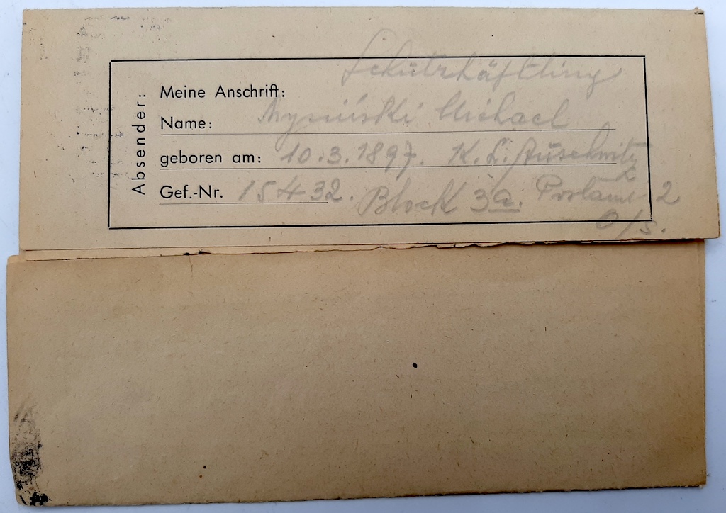 WW2 GERMAN NAZI HOLOCAUST CONCENTRATION CAMP AUSCHWITZ LETTER FROM AN ...