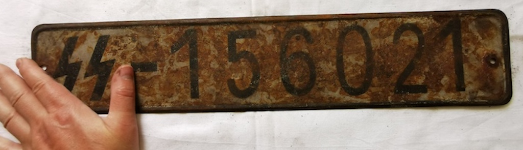 WW2 GERMAN NAZI WAFFEN SS TROOPS TRUCK VEHICULE LICENCE PLATE