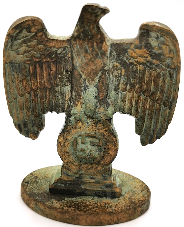 WW2 GERMAN NAZI RELIC FOUND ADOLF HITLER NSDAP BRASS DESKTOP EAGLE PODIUM