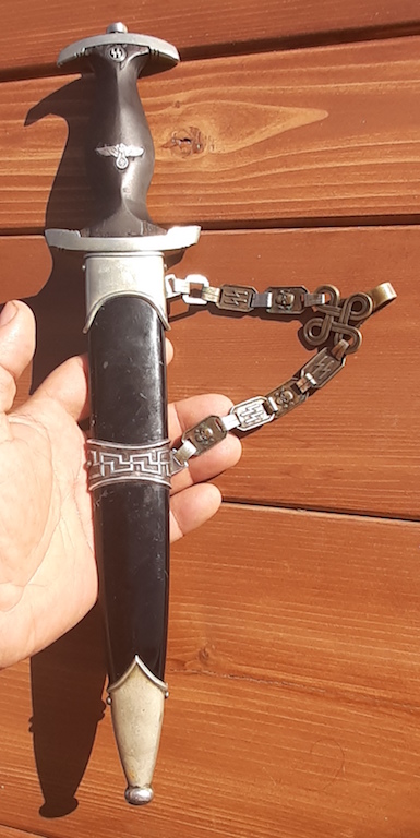 WW2 GERMAN NAZI SS CHAINED DAGGER M36 TYPE B1 NON-MAGNETIC NICKEL ...