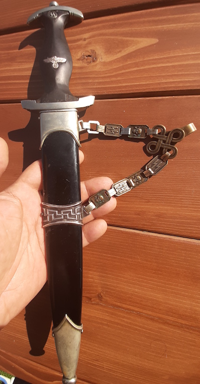 WW2 GERMAN NAZI SS CHAINED DAGGER M36 TYPE B1 NON-MAGNETIC NICKEL ...