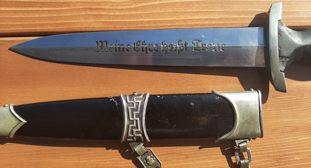 WW2 GERMAN NAZI SS CHAINED DAGGER M36 TYPE B1 NON-MAGNETIC NICKEL ...