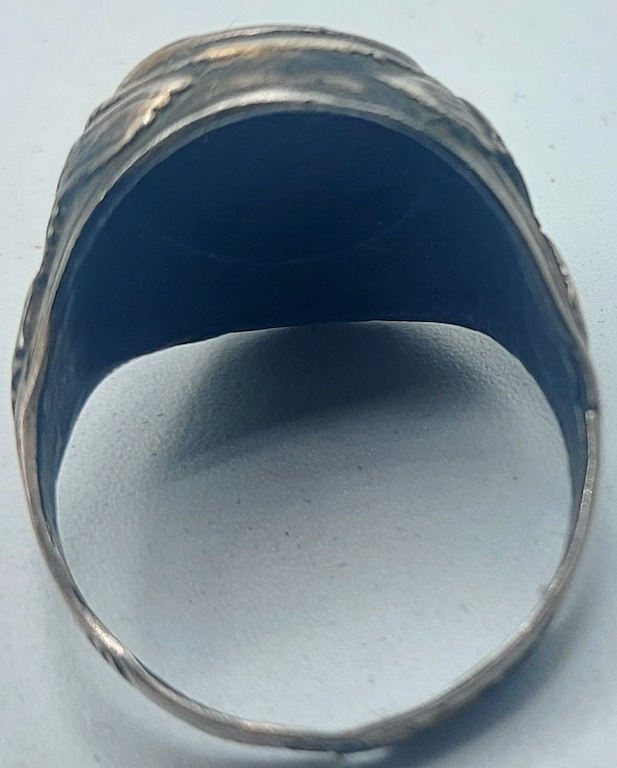 Waffen SS officer silver ring marked SS runes, RZM & silver 800