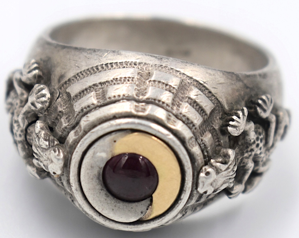 WW2 GERMAN NAZI EXTREMELY RARE GENERAL'S HIMMLER SUICIDE POISON SILVER RING